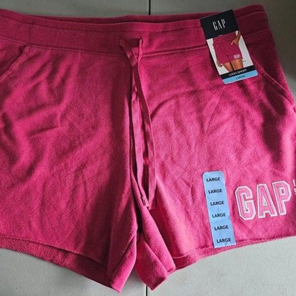 GAP | Shorts | New Gap Soft Pull On Drawstring Logo 4 Inseam Short Large Red Bud M17 | Poshmark